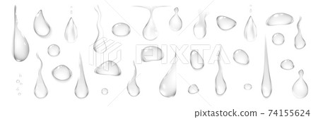 Realistic flowing raindrops set collection - Stock Illustration ...