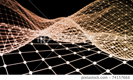 Red, orange particles, wireframe - Stock Illustration [74157668] - PIXTA