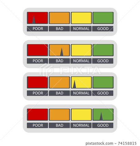 Bar credit rating, colored indicate with arrow - Stock Illustration ...