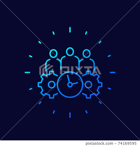 management, team effectiveness line icon - Stock Illustration [74169595 ...