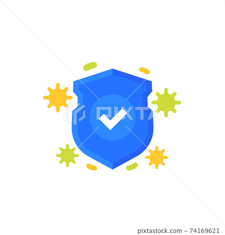 antiviral protection icon on white - Stock Illustration [74169621] - PIXTA