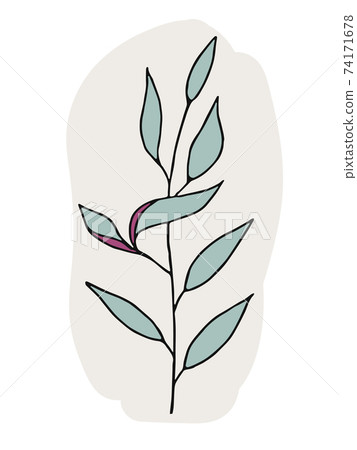 Plant drawing, modern design. Abstract Plant... - Stock Illustration ...