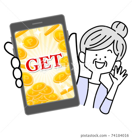 A woman who is happy to win points - Stock Illustration [74184016] - PIXTA