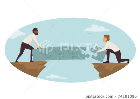 Team building, connection, business concept - Stock Illustration ...