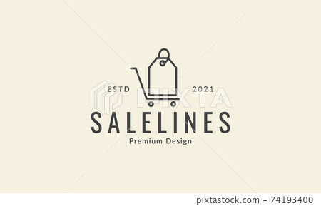 shopping chart with label sale discount lines... - Stock Illustration ...