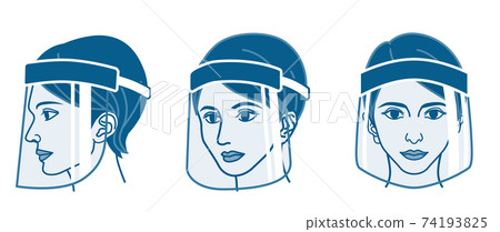 Three-way line art of the head of a woman... - Stock Illustration ...