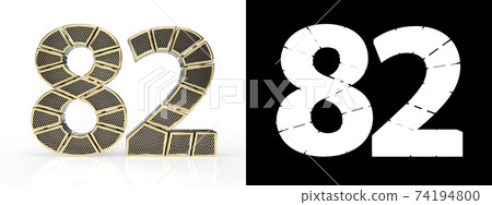 Number eighty-two (number 82) with perforated... - Stock Illustration ...
