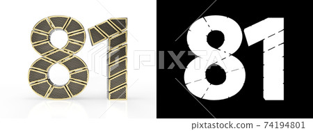 Number eighty-one (number 81) with perforated... - Stock Illustration ...