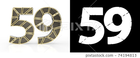 Number fifty-nine (number 59) with perforated... - Stock Illustration ...