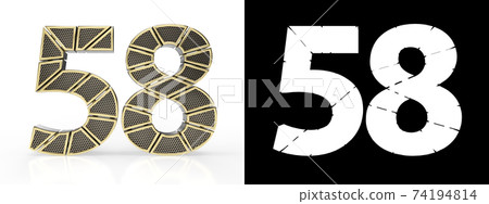Number fifty-eight (number 58) with perforated... - Stock Illustration ...