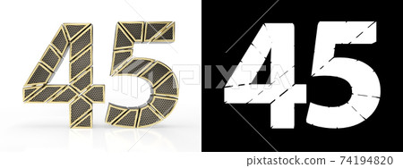 Number forty-five (number 45) with perforated... - Stock Illustration ...
