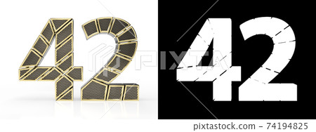 Number forty-two (number 42) with perforated... - Stock Illustration ...