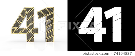 Number forty-one (number 41) with perforated... - Stock Illustration ...