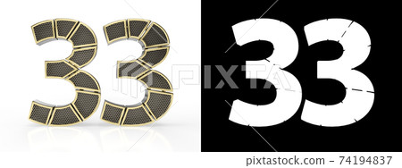 Number thirty-three (number 33) with perforated... - Stock Illustration ...