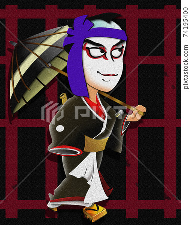 Kabuki-Sukeroku character (paste style) 001 - Stock Illustration ...