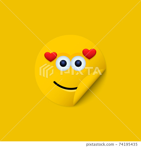 Vector modern yellow face sticker creative... - Stock Illustration ...