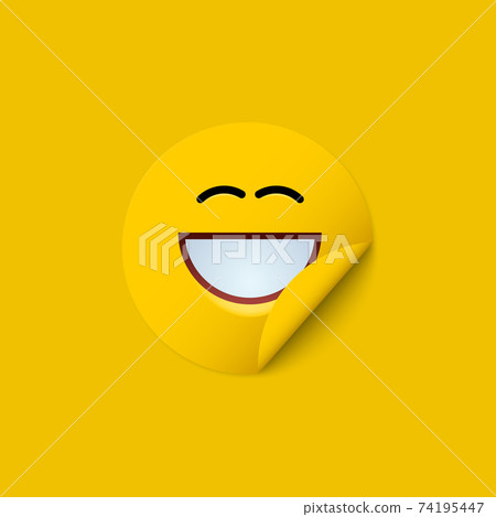 Vector modern yellow face sticker creative... - Stock Illustration ...