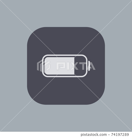 Vector modern battery icon on gray background. - Stock Illustration ...