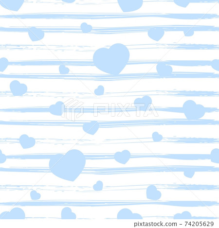 Seamless pattern with blue heart, texture... - Stock Illustration ...