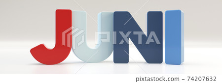 Juni - june - month in German 3d plastic color... - Stock Illustration ...