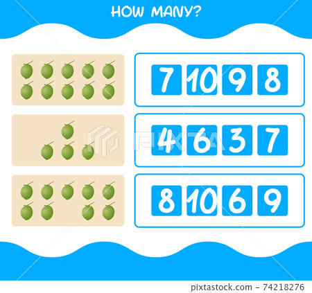 How many cartoon coconut. Counting game.... - Stock Illustration ...