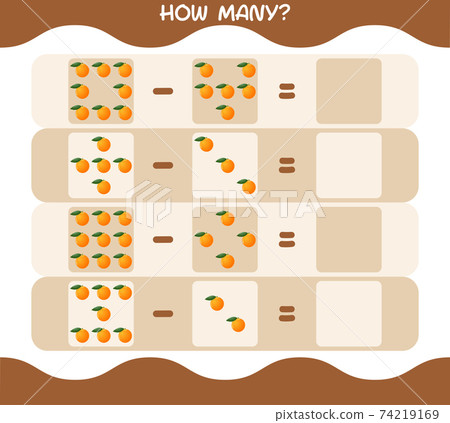 How many cartoon orange. Counting game.... - Stock Illustration ...