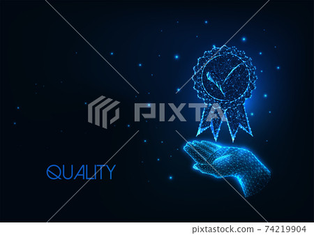 Futuristic premium quality concept with glowing... - Stock Illustration ...
