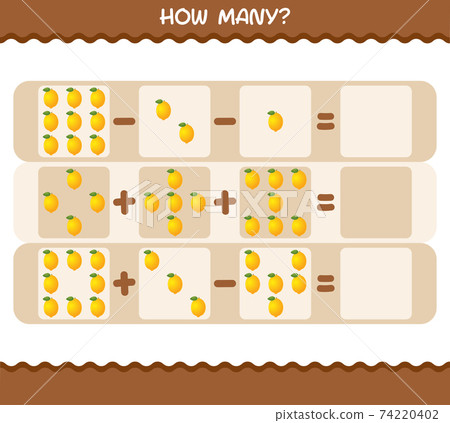 How many cartoon lemon. Counting game.... - Stock Illustration ...