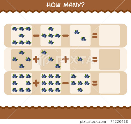 How many cartoon blueberry. Counting game.... - Stock Illustration ...