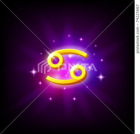 constellation cancer icon in space style on... - Stock Illustration ...