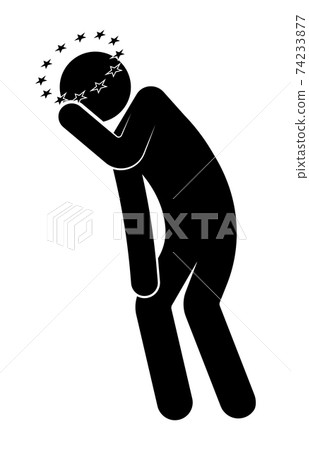 stick figure, man leaned over and holds his... - Stock Illustration ...