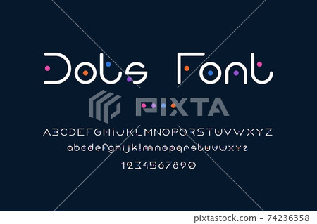 Dots font. Alphabet with uppercase or lowercase... - Stock Illustration ...