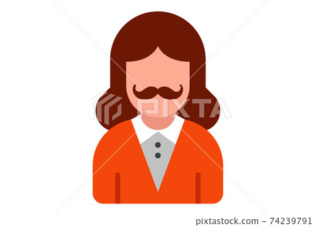 avatar man with long hair and mustache. - Stock Illustration [74239791 ...
