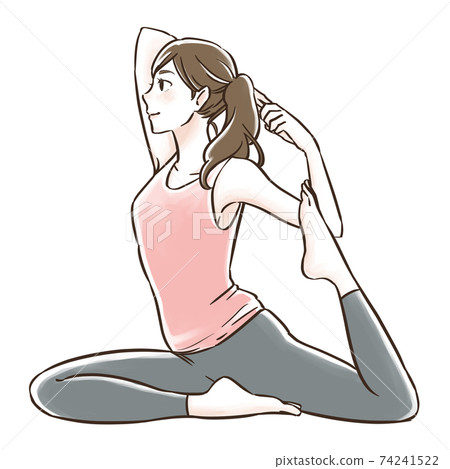 Yoga pigeon pose - Stock Illustration [74241522] - PIXTA