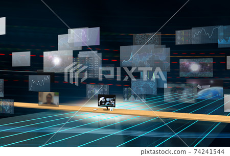 Investment / transaction image Flowing screen - Stock Illustration ...