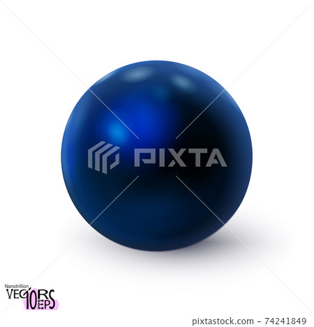 Blue sphere glossy realistic isolated on white... - Stock Illustration ...