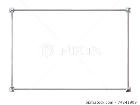 Rectangle realistic frame metal with corner... - Stock Illustration ...