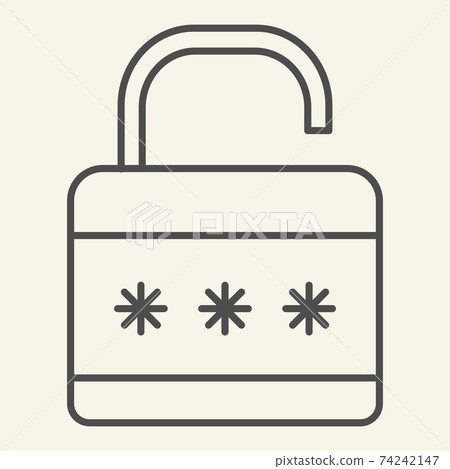 Lock thin line icon. Padlock vector... - Stock Illustration [74242147 ...