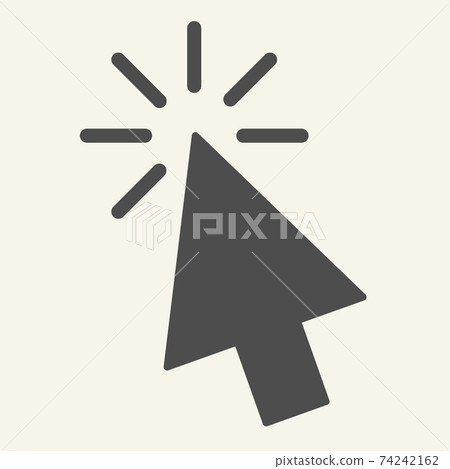 Pointer solid icon. Mouse cursor vector... - Stock Illustration ...