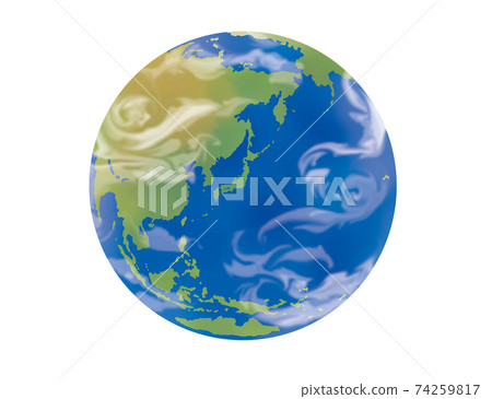 Illustration of the earth centered on Japan - Stock Illustration ...