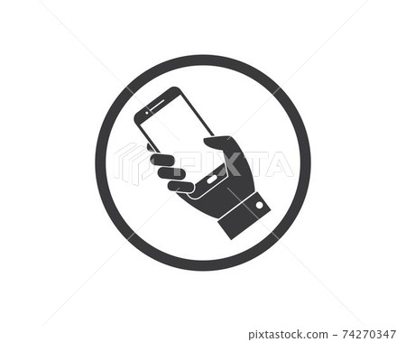 phone in hand logo icon vector illustration design - Stock Illustration ...