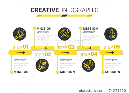 Infographic design template with numbers 5... - Stock Illustration ...