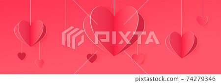 Hero web banner with decoration of hanging... - Stock Illustration ...