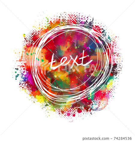 Round multi-colored frame from spots of paint.... - Stock Illustration ...