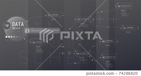Composition of computer HUD interface with... - Stock Illustration ...