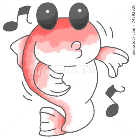Deformed goby dancing brilliantly (red) - Stock Illustration [74292926 ...