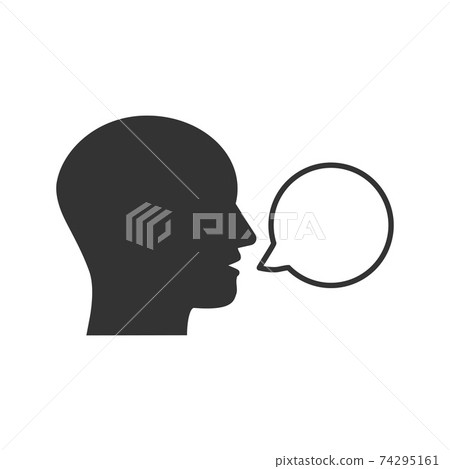 Head, talk, speaking icon. Vector illustration,... - Stock Illustration ...