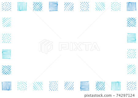 Beautiful blue watercolor frame - Stock Illustration [74297124] - PIXTA
