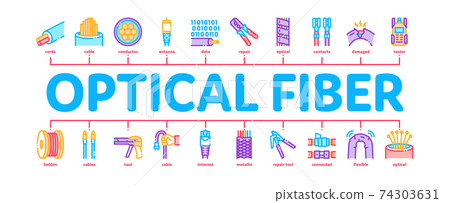 Optical Fiber Cable Minimal Infographic Banner...-插圖素材 [74303631] - PIXTA圖庫