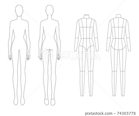 Fashion template of standing women. - Stock Illustration [74303778] - PIXTA